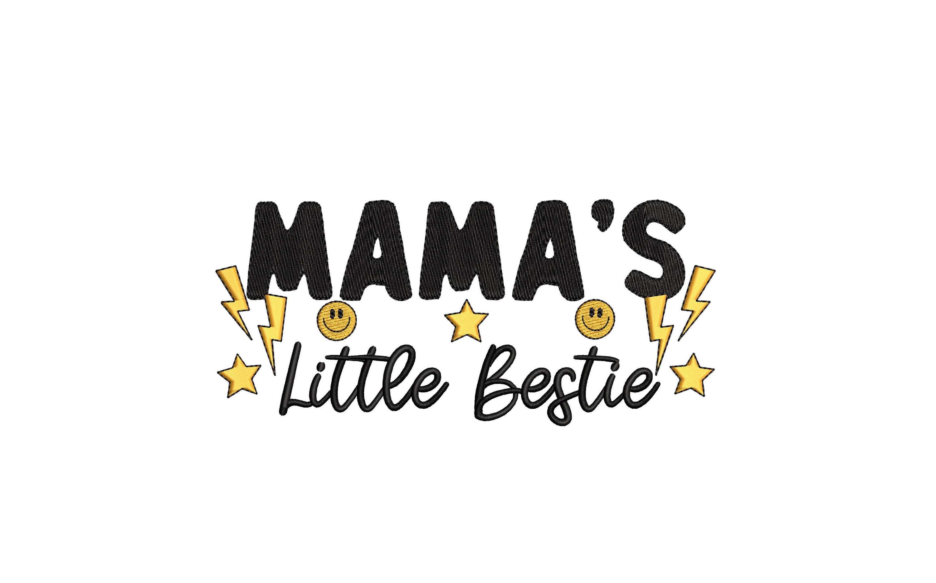 Mamas Little Bestie Machine Embroidery Design. 4 Sizes. Embroidery for ...