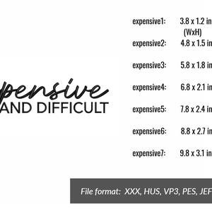 Expensive and Difficult Machine Embroidery Design. 7 Sizes. Funny Women ...