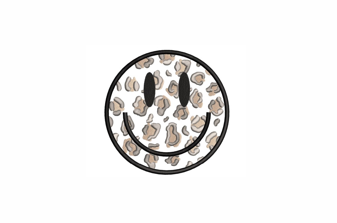 Leopard Smile Face Machine Embroidery Design. 4 Sizes. Cheetah Smile ...
