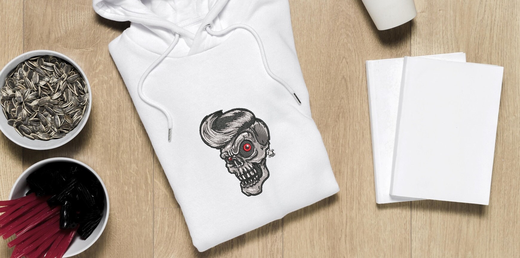 Skull Machine Embroidery Design. 4 Sizes - Etsy