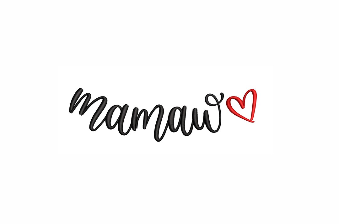 Mamaw Curved Machine Embroidery Design. 5 Sizes. Mamaw Collar ...