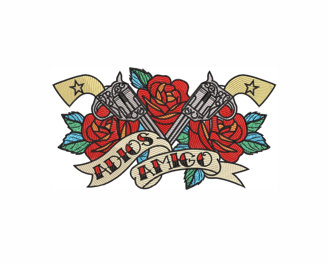 Adios Amigos Machine Embroidery Design. 3 Sizes. Western Style ...