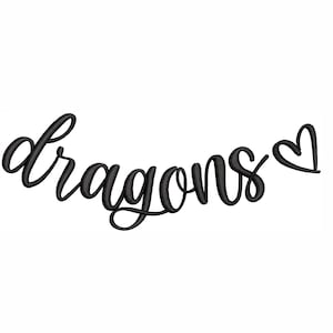 Curved Dragons Machine Embroidery Design. 4 Sizes. Dragons Collar ...