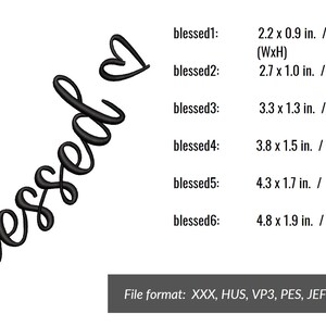Curved Blessed Machine Embroidery Design. 6 Sizes. Blessed Collar ...