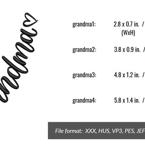 Curved Grandma Machine Embroidery Design. 4 Sizes. Grandma Collar ...