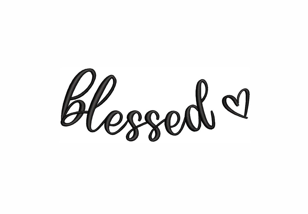 Curved Blessed Machine Embroidery Design. 6 Sizes. Blessed Collar ...