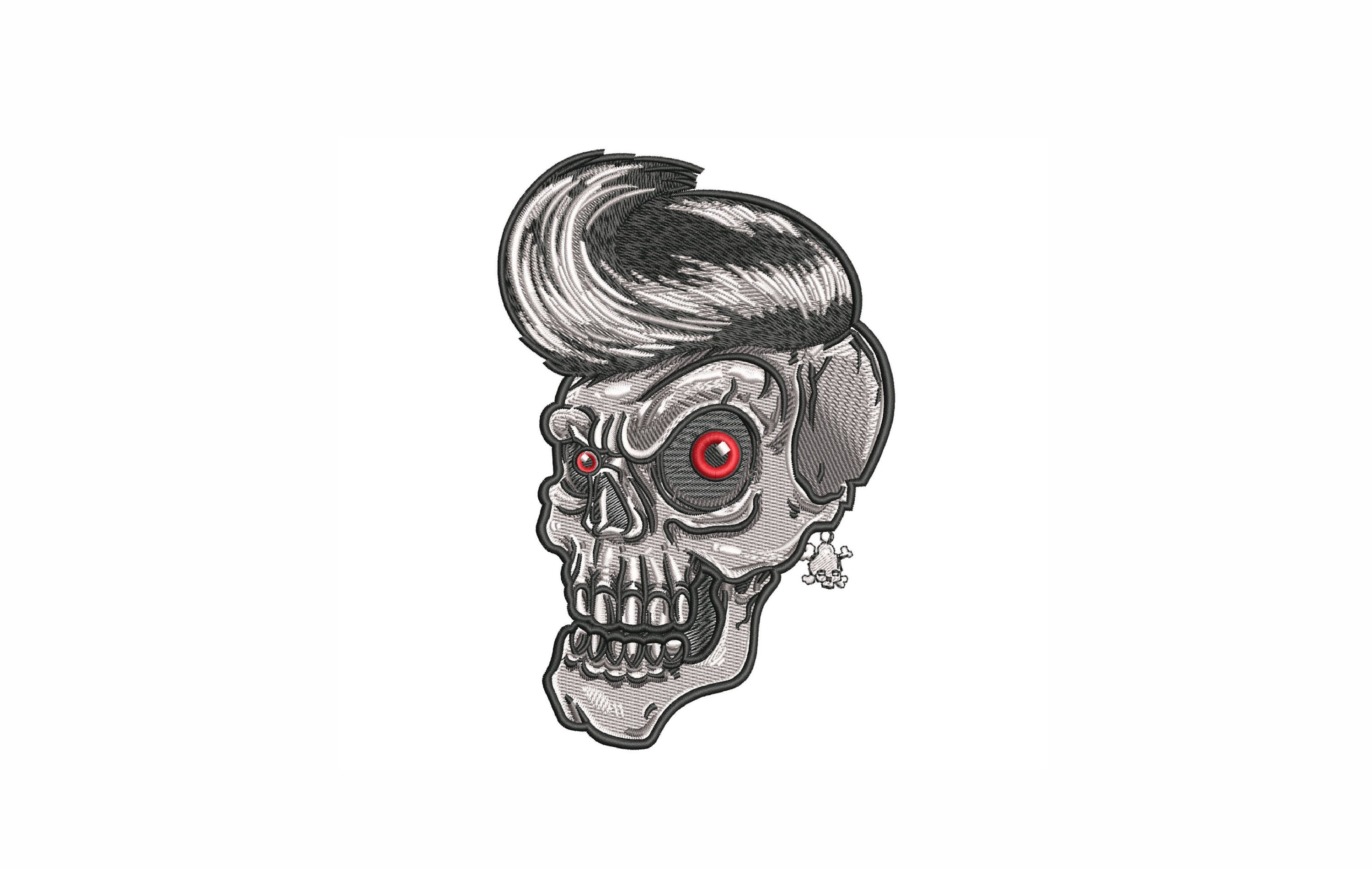 Skull Machine Embroidery Design. 4 Sizes - Etsy