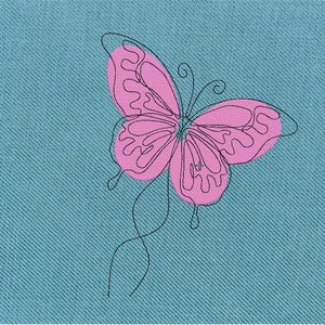 Butterfly Machine Embroidery Design. 4 Sizes. One Line Embroidery File ...
