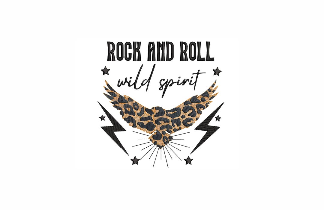 Rock and Roll Machine Embroidery Design. 3 Sizes. Rocker Embroidery ...