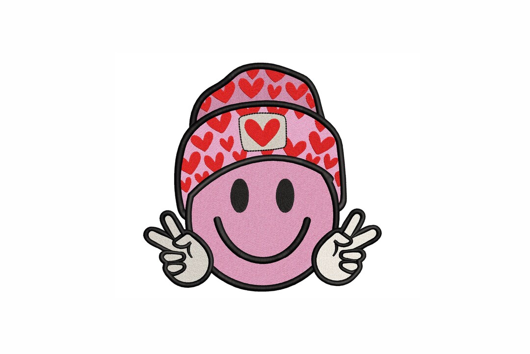 Smile Machine Embroidery Design. 4 Sizes. Valentine's Day Smile ...