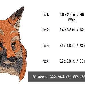 Fox Machine Embroidery Design. 4 Sizes. Animal Embroidery Design - Etsy