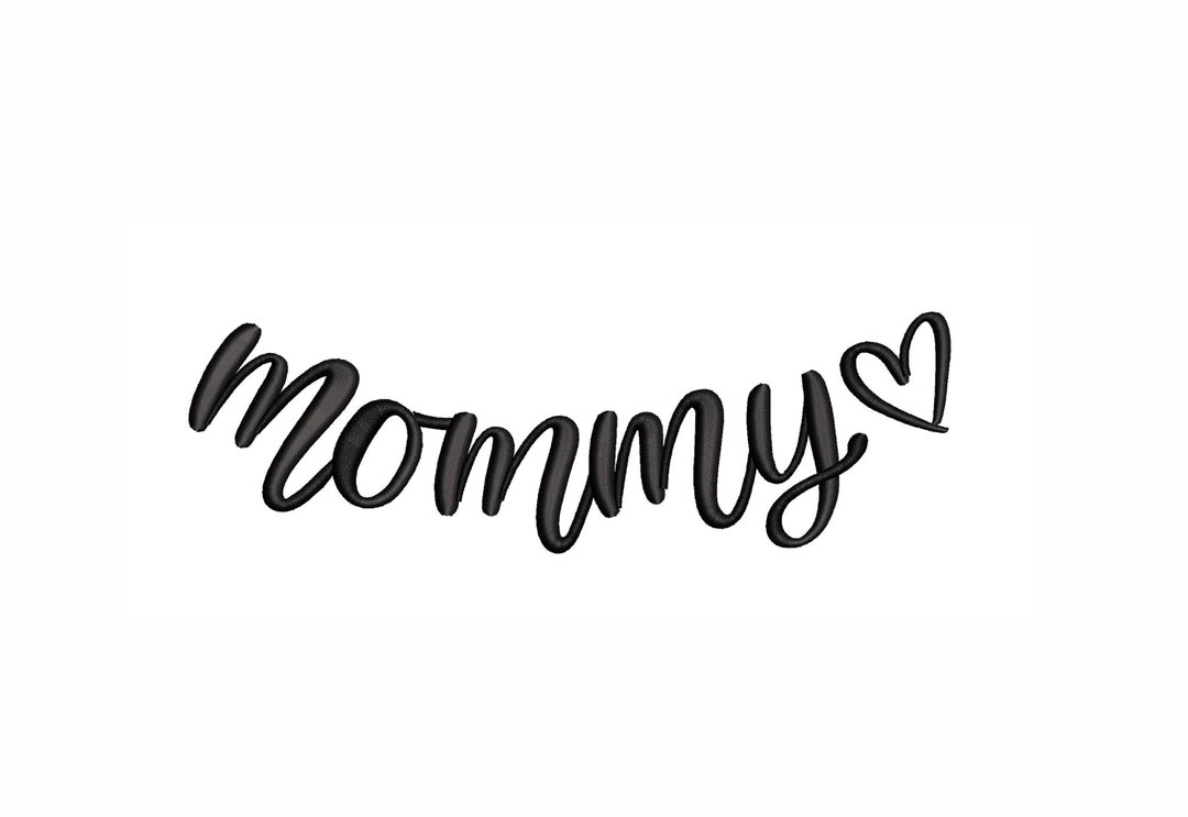 Curved Mommy Machine Embroidery Design. 5 Sizes. Mommy Collar ...