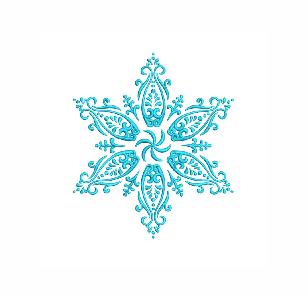 Snowflake Machine Embroidery Design. 5 Sizes. Christmas Embroidery ...