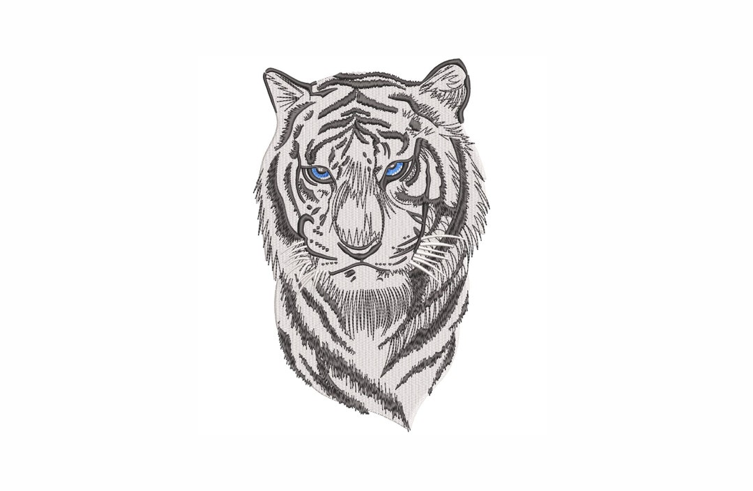 White Tiger Machine Embroidery Design. 4 Sizes. Animel Machine ...