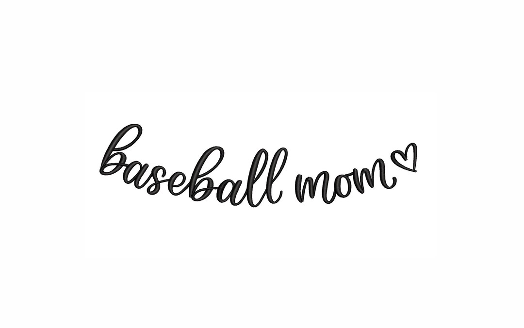 Baseball Mom Curved Machine Embroidery Design. 4 Sizes. Baseball Mom ...