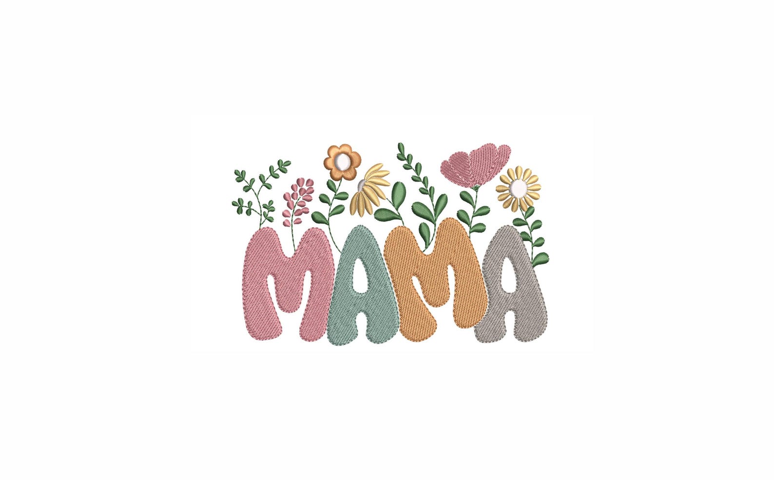 Mama Flowers Machine Embroidery Design. 5 Sizes. Wild Flowers ...