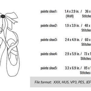 Pointe Shoe Machine Embroidery Design. 5 Sizes. Ballet Embroidery ...