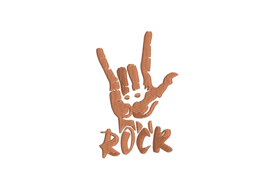 Rock Machine Embroidery Design. 4 Sizes. Finger Embroidery Design - Etsy