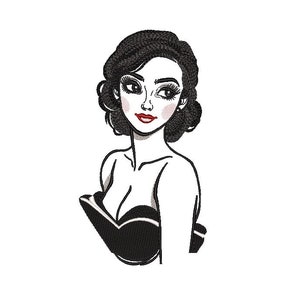 Woman Machine Embroidery Design. 2 Sizes. Girl Embroidery Design - Etsy