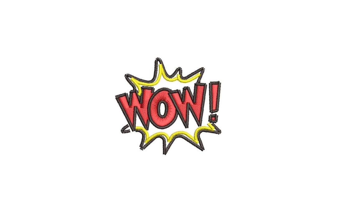 Wow Machine Embroidery Design. 4 Sizes - Etsy