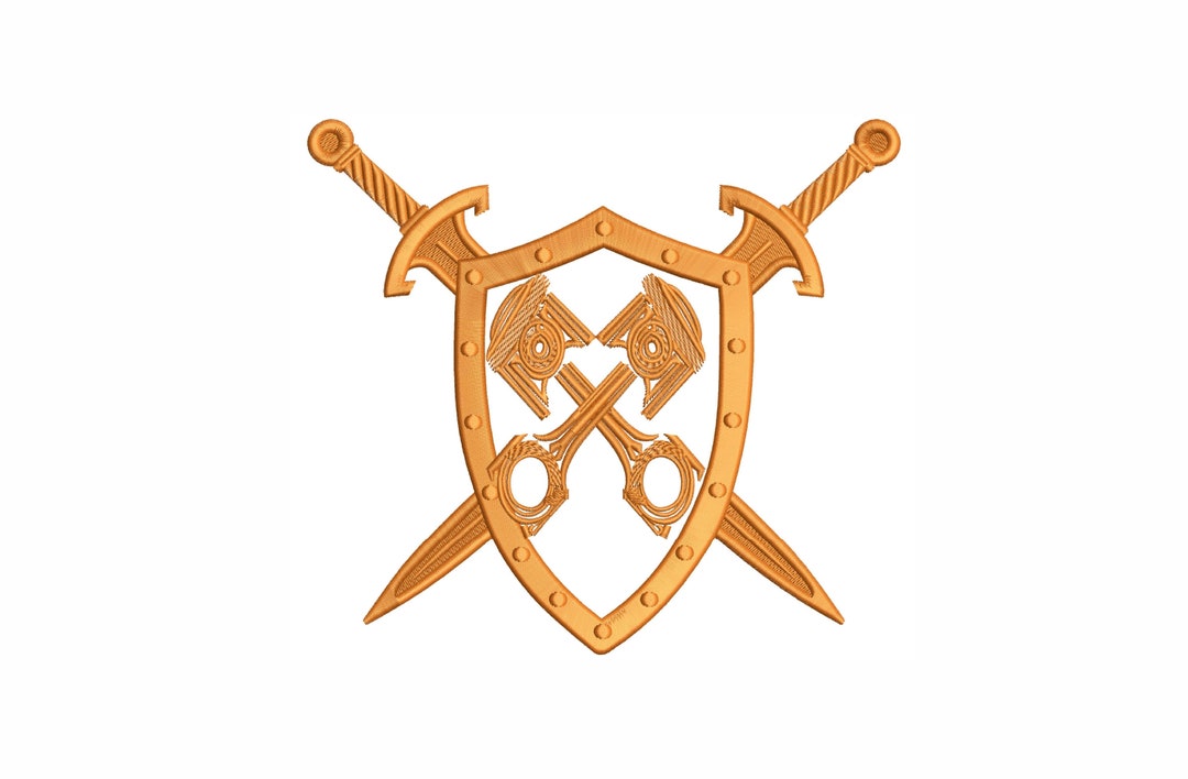 Swords and Shield Machine Embroidery Design. 5 Sizes. Shield Embroidery ...