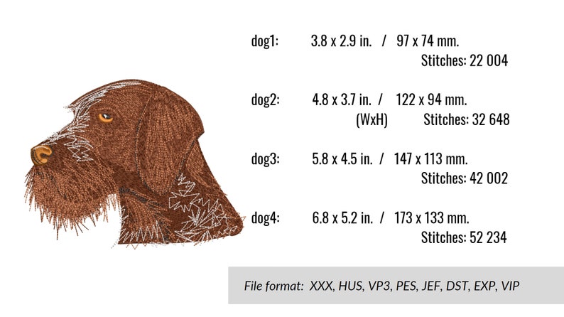 Dog Machine Embroidery Design. 4 Sizes. Pudelpointer - Etsy