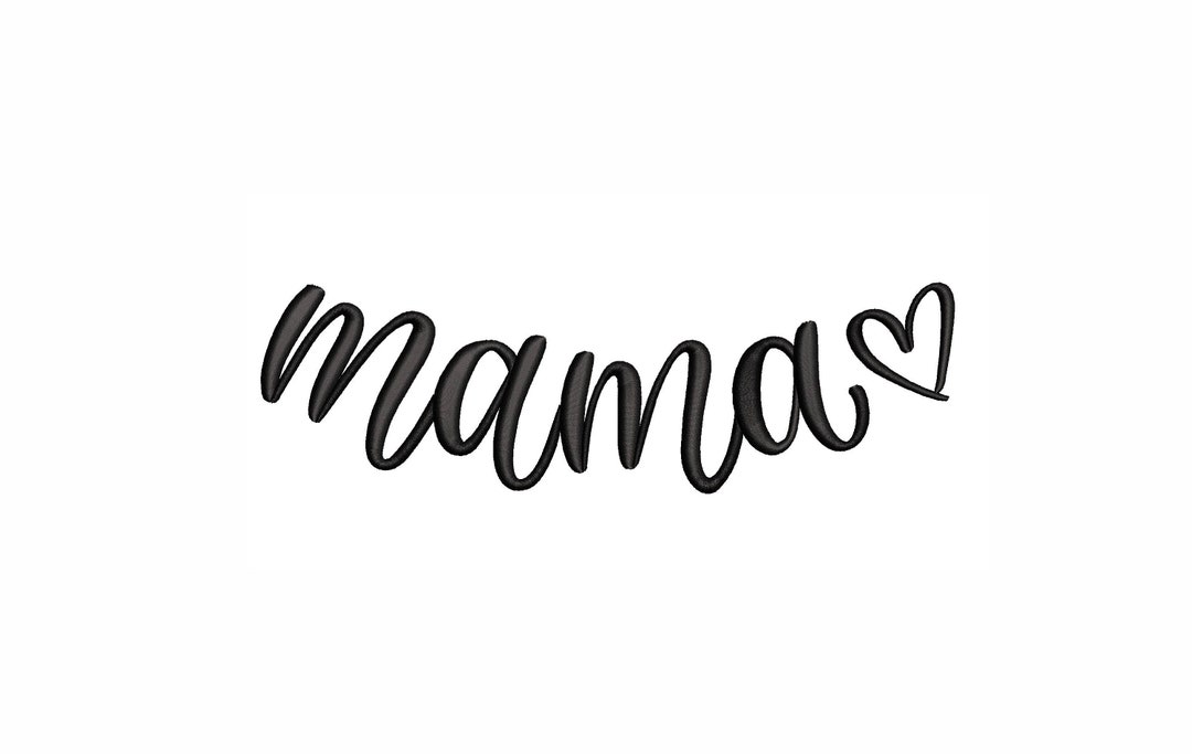Curved Mama Machine Embroidery Design. 4 Sizes. Mama Collar Embroidery ...