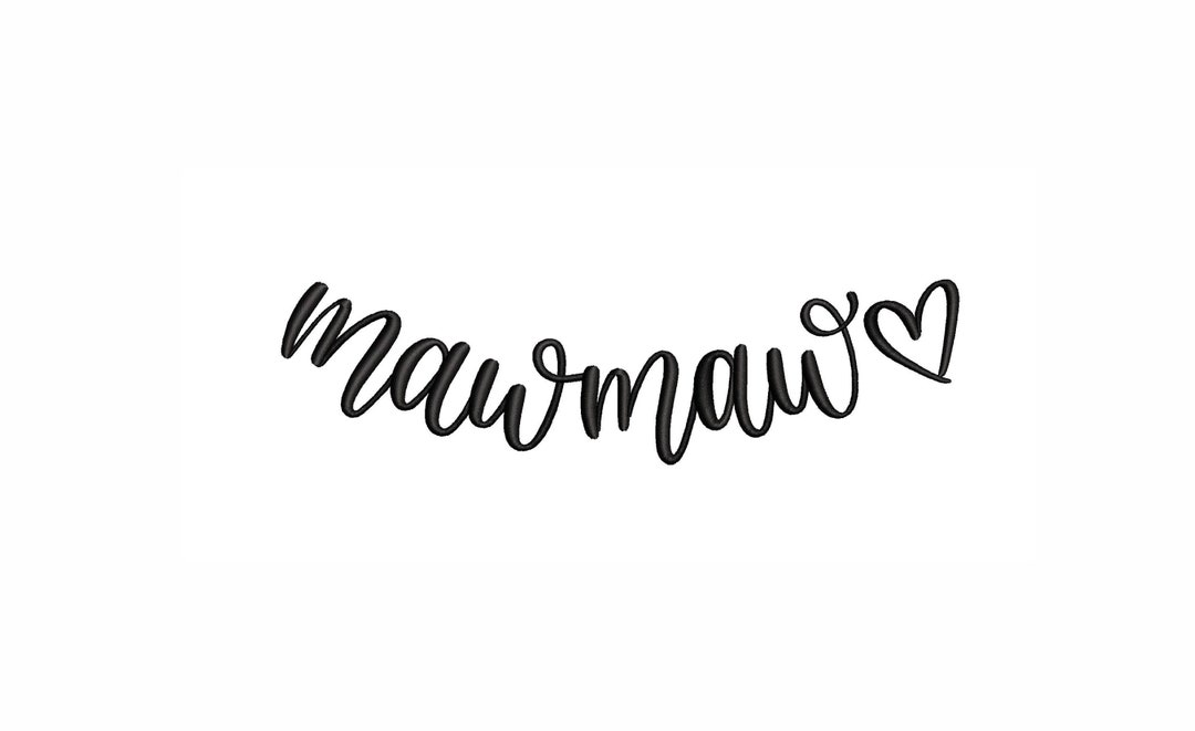 Curved Mawmaw Machine Embroidery Design. 4 Sizes. Mawmaw Collar ...