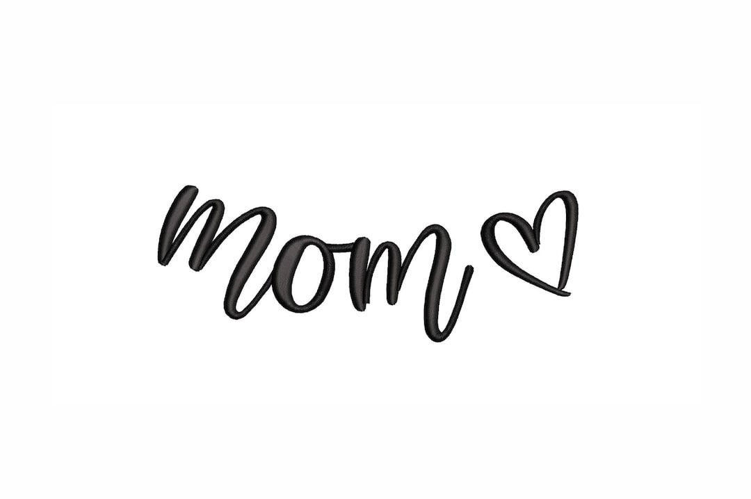 Curved Mom Machine Embroidery Design. 4 Sizes. Mama Embroidery Design ...
