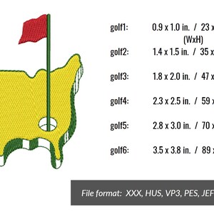 Golf Machine Embroidery Design. 6 Sizes. Sports Embroidery Design - Etsy