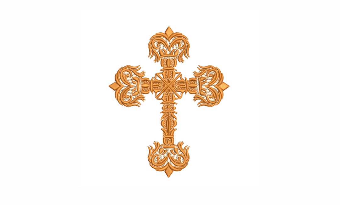 Cross Machine Embroidery Design. 4 Sizes. Religious Embroidery Design ...