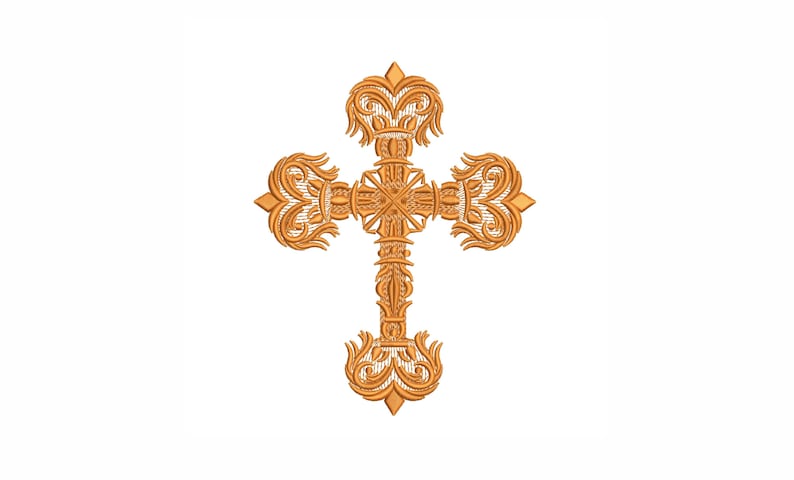 Cross Machine Embroidery Design. 4 Sizes. Religious Embroidery - Etsy