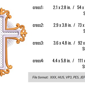 Cross Machine Embroidery Design. 4 Sizes - Etsy