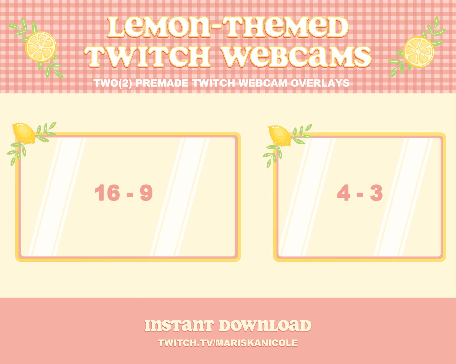 Lemon Picnic-themed Twitch Webcam Boarders/overlays - Etsy