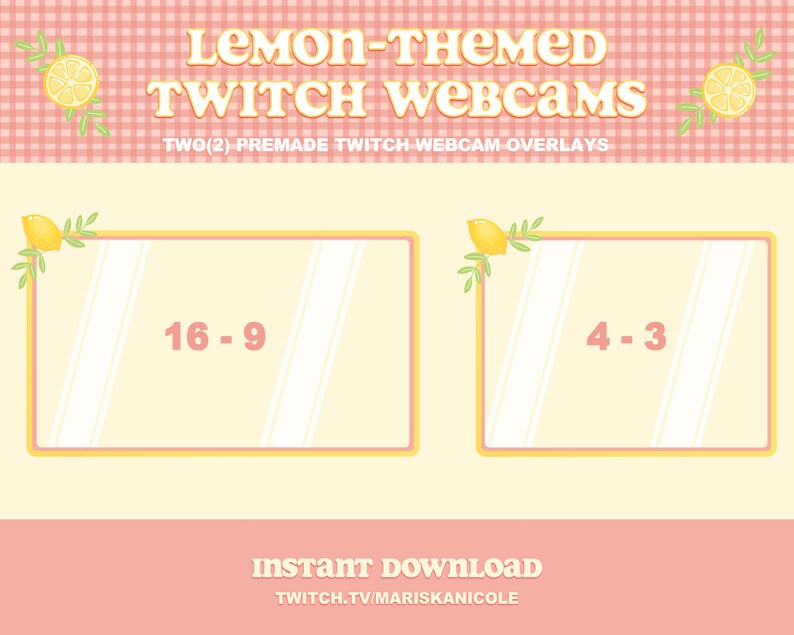 Lemon Picnic-themed Twitch Webcam Boarders/overlays - Etsy