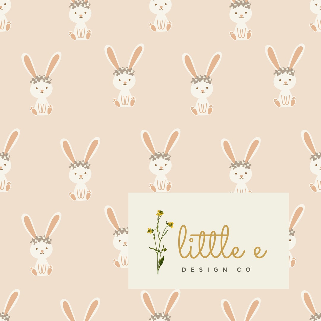 Easter Bunny Seamless File, Pastel Spring JPG for Girls, Simple Easter ...