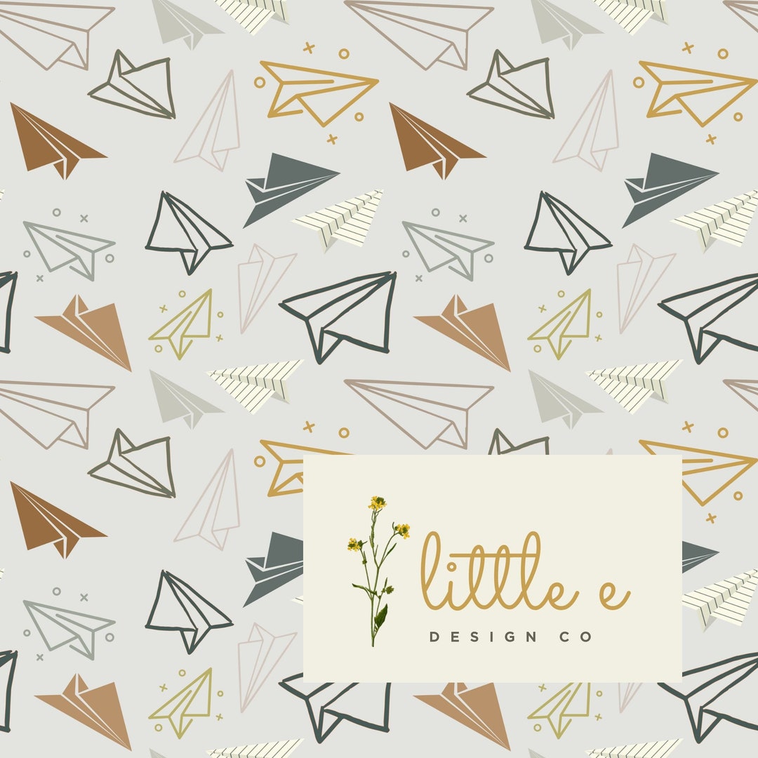 Paper Plane Seamless File, Minimal Seamless Pattern for Fabric, Paper ...