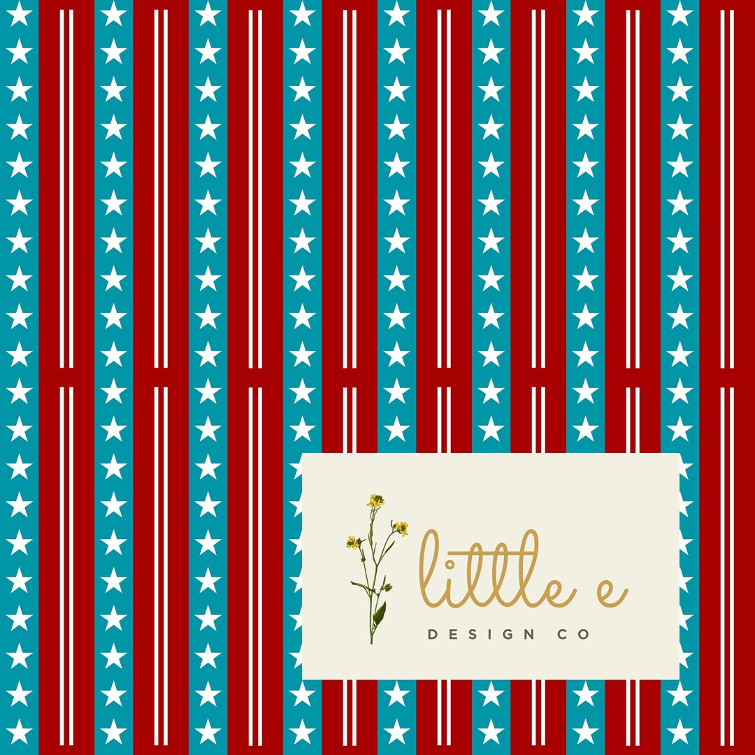 Retro Stars and Stripes Seamless File, Beachy USA 4th of July Design ...