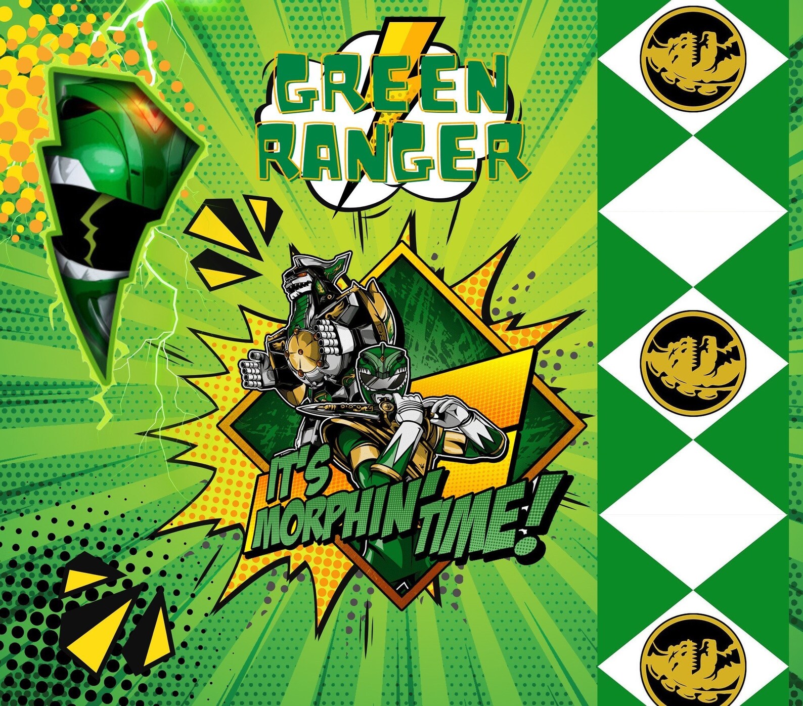 Green Power Ranger 90s 20oz Skinny Tumbler - Etsy