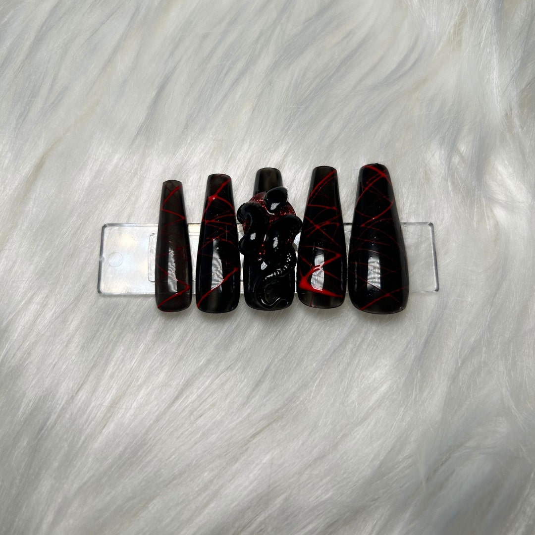 Red Charm Snake Nails - Etsy