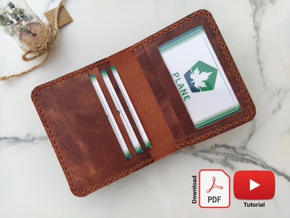 Leather Id Window Card Holder Wallet Pdf Pattern Bifold - Etsy