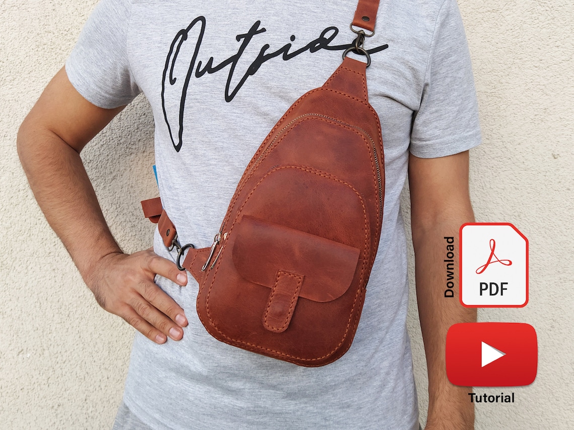 Leather Unisex Sling Bag PDF Pattern DIY Backpack Pattern - Etsy