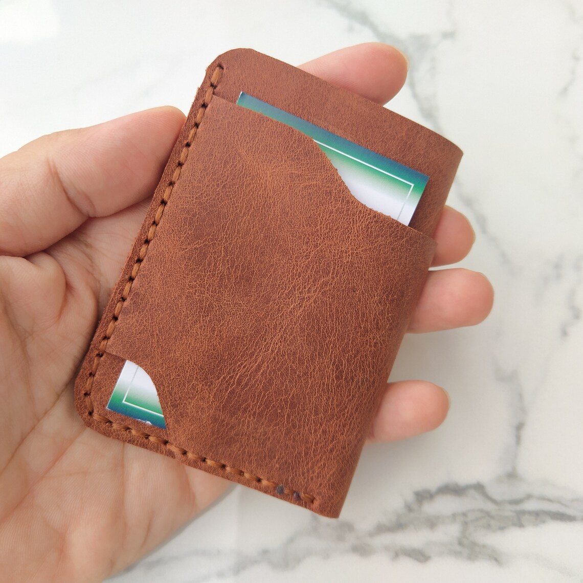 Slim Leather Wallet Template Card Holder Pattern Diy Pdf - Etsy