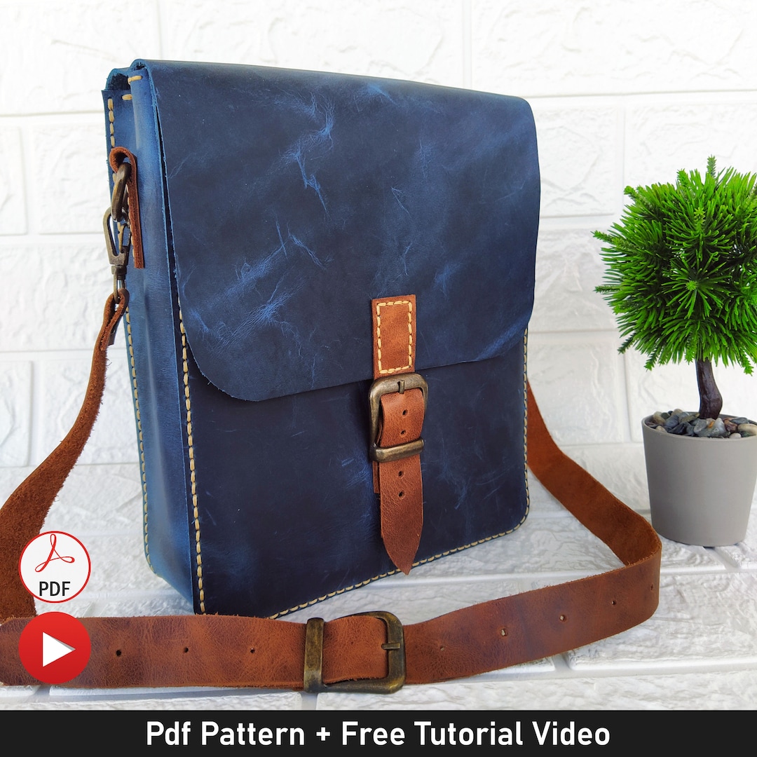 Leather Messenger Bag Pattern With Zipper Pocket, Leather Bag Pattern ...
