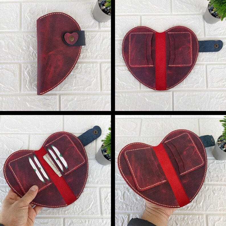 Leather Woman Heart Wallet Pattern for Mother's Day Gift, Leather Pdf ...