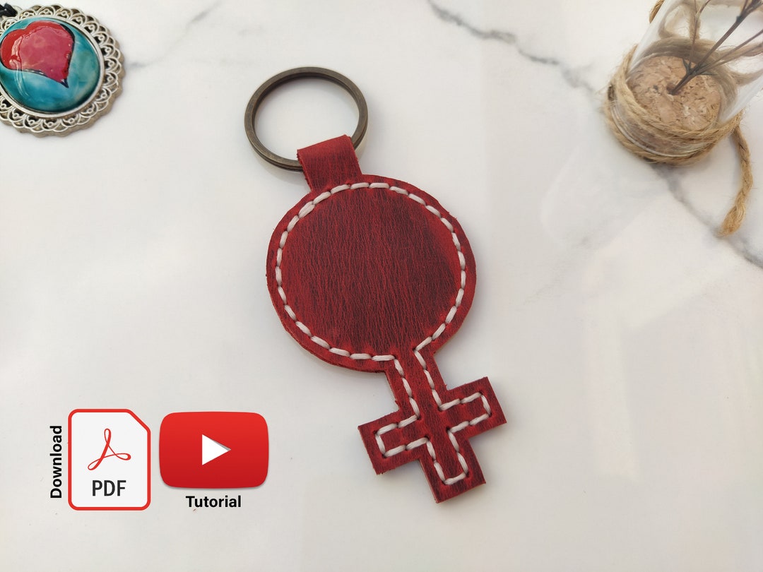 Leather Female Symbol Keychain Pattern, Empowerment Keychain Pdf ...