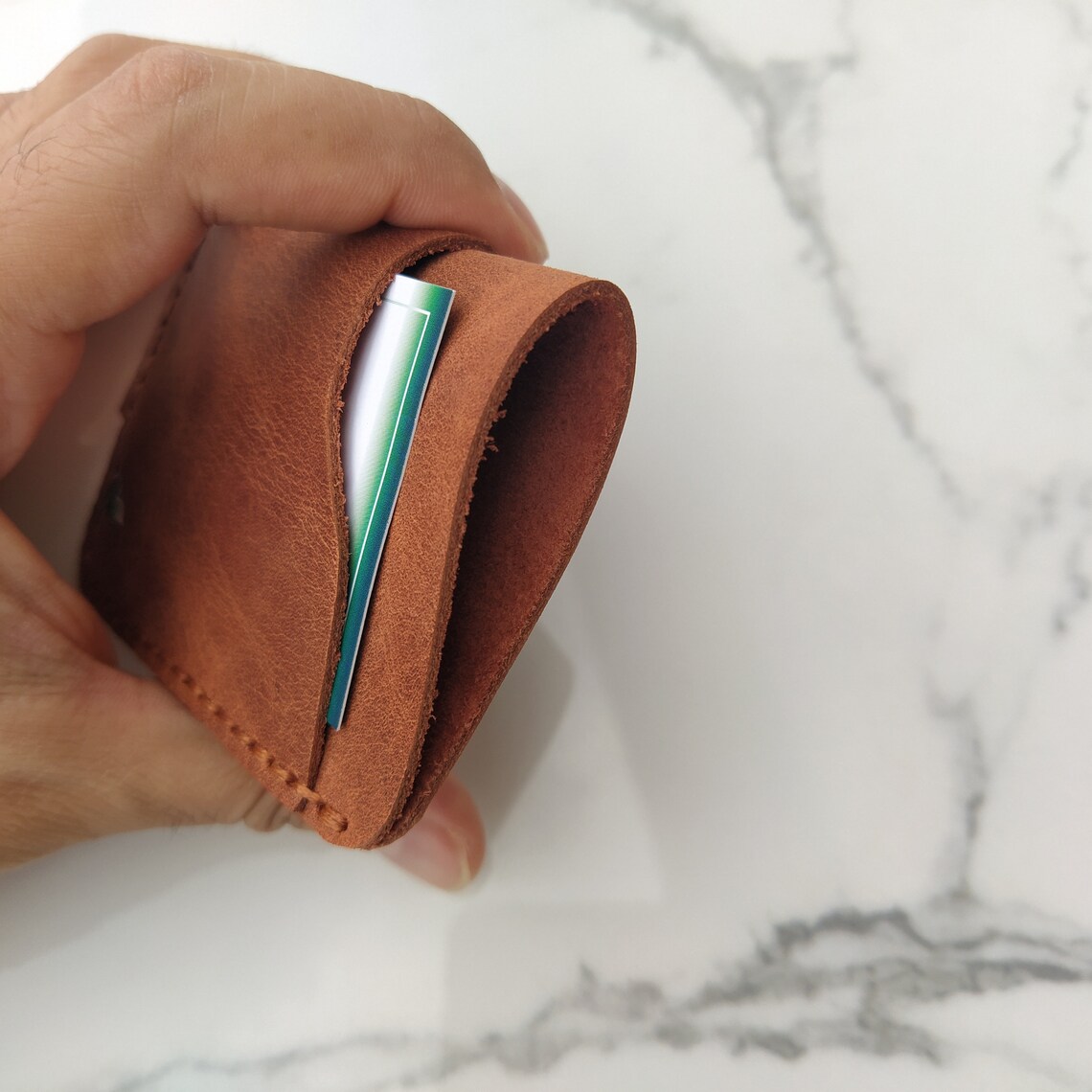 Slim Leather Wallet Template Card Holder Pattern Diy Pdf - Etsy