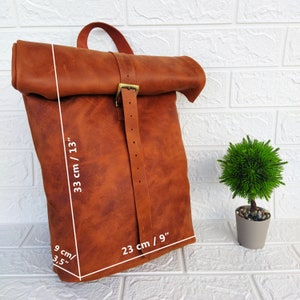 Unisex Leather Roll Top Backpack Pattern, Backpack Sewing Pattern ...