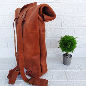 Unisex Leather Roll Top Backpack Pattern, Backpack Sewing Pattern ...