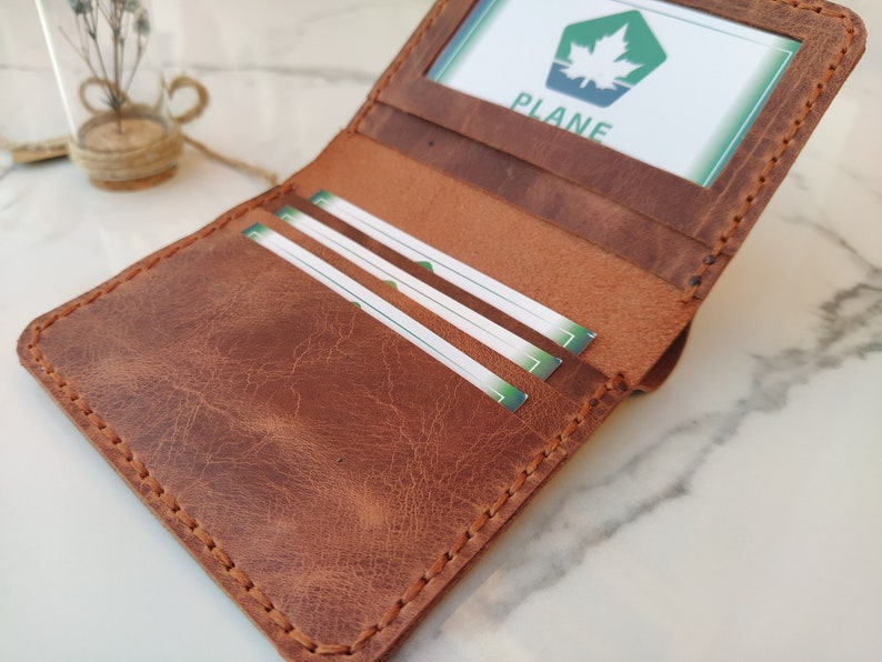 Leather Id Window Card Holder Wallet Pdf Pattern Bifold - Etsy